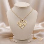Heart-Shaped Gold Name Pendant – Custom Boston Jewelry