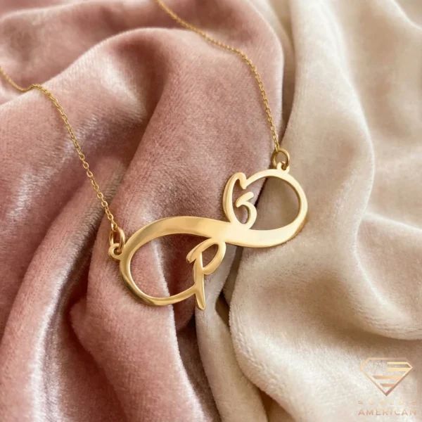 Infinity Initial Necklace | Gold American