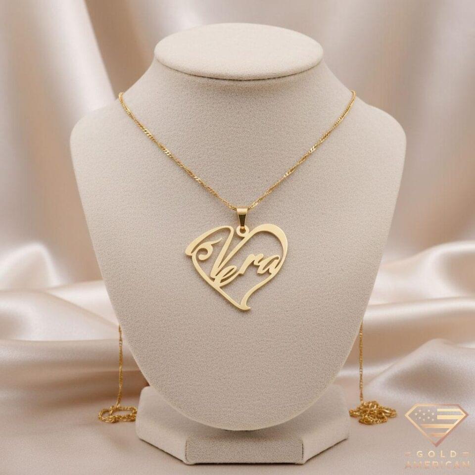 Gold Name Pendant Necklace – Custom 14K Name Necklaces